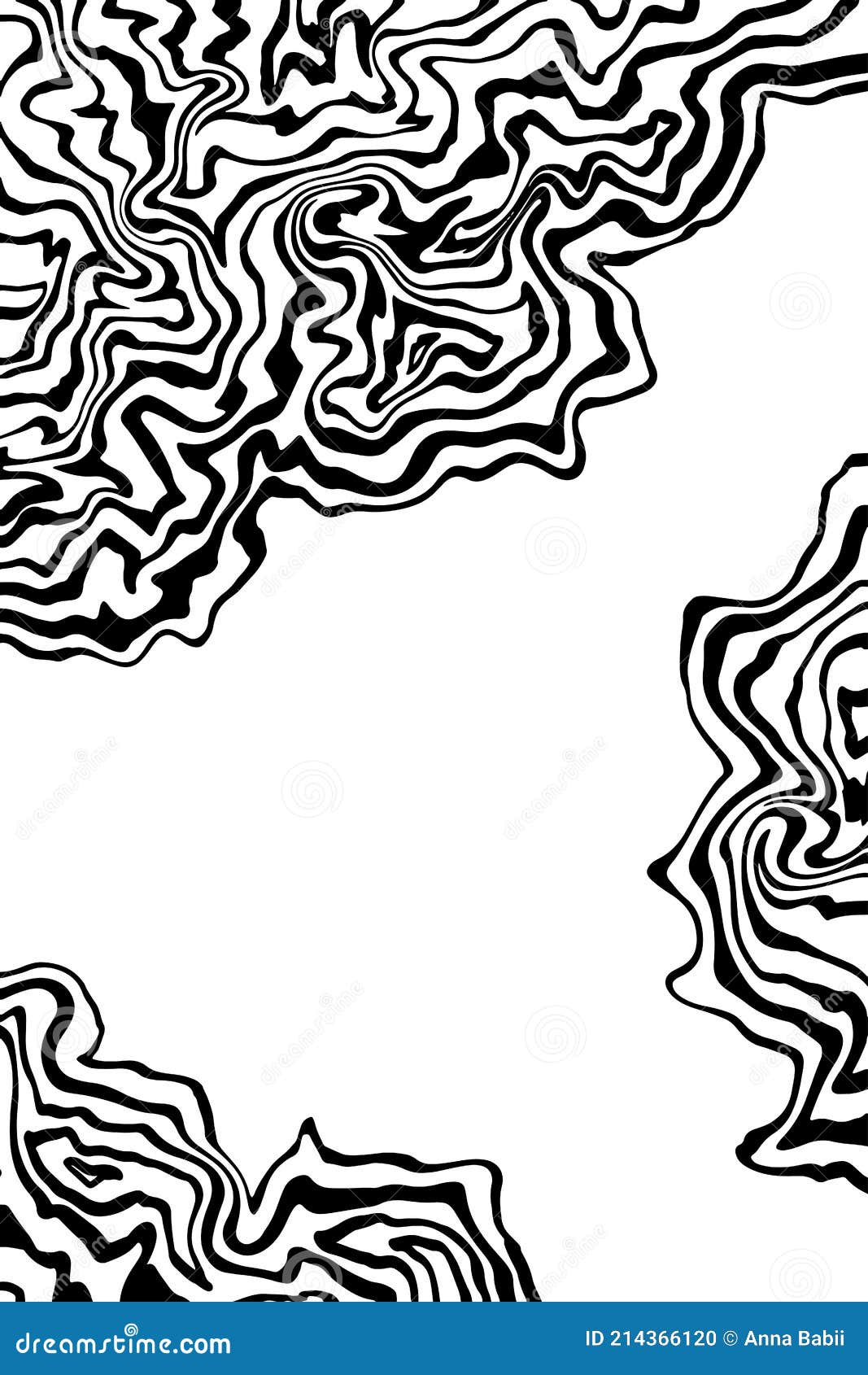 Modern Black and White Abstract Wave Line Pattern. Vector Illustration ...