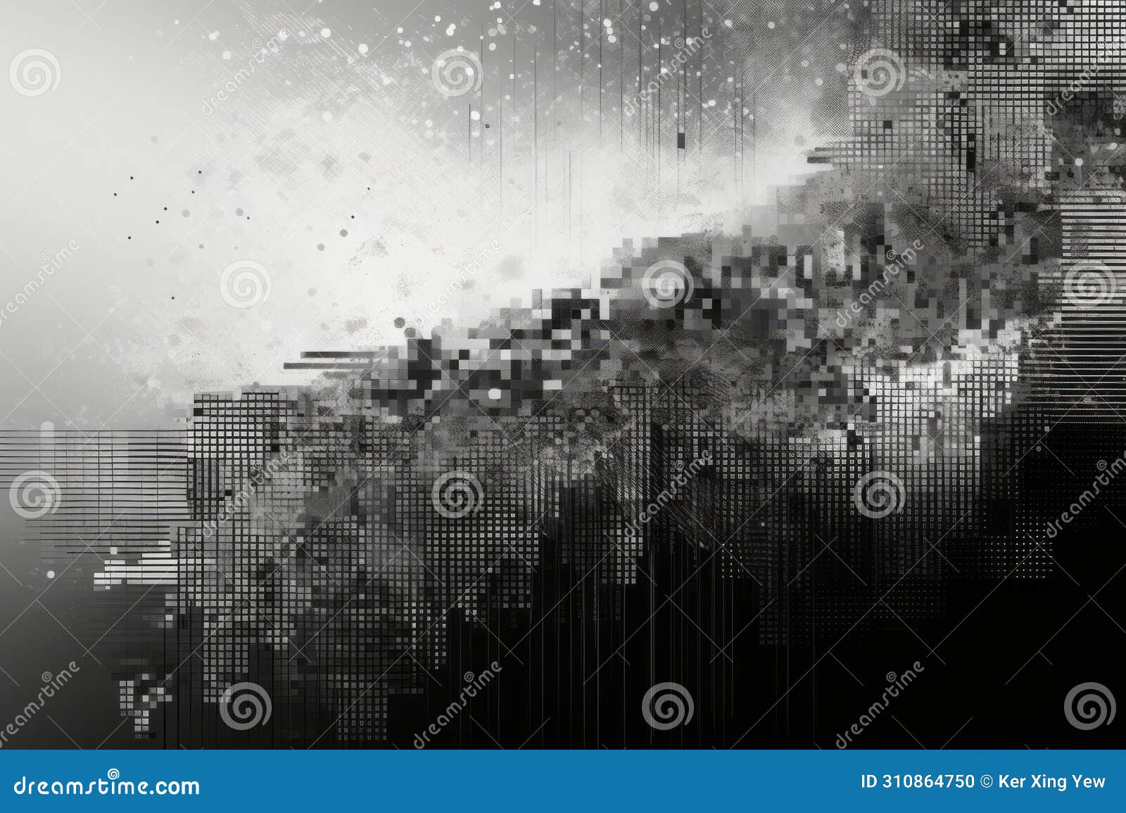 A Modern Black and White Background with Digital Pixelation Stock ...