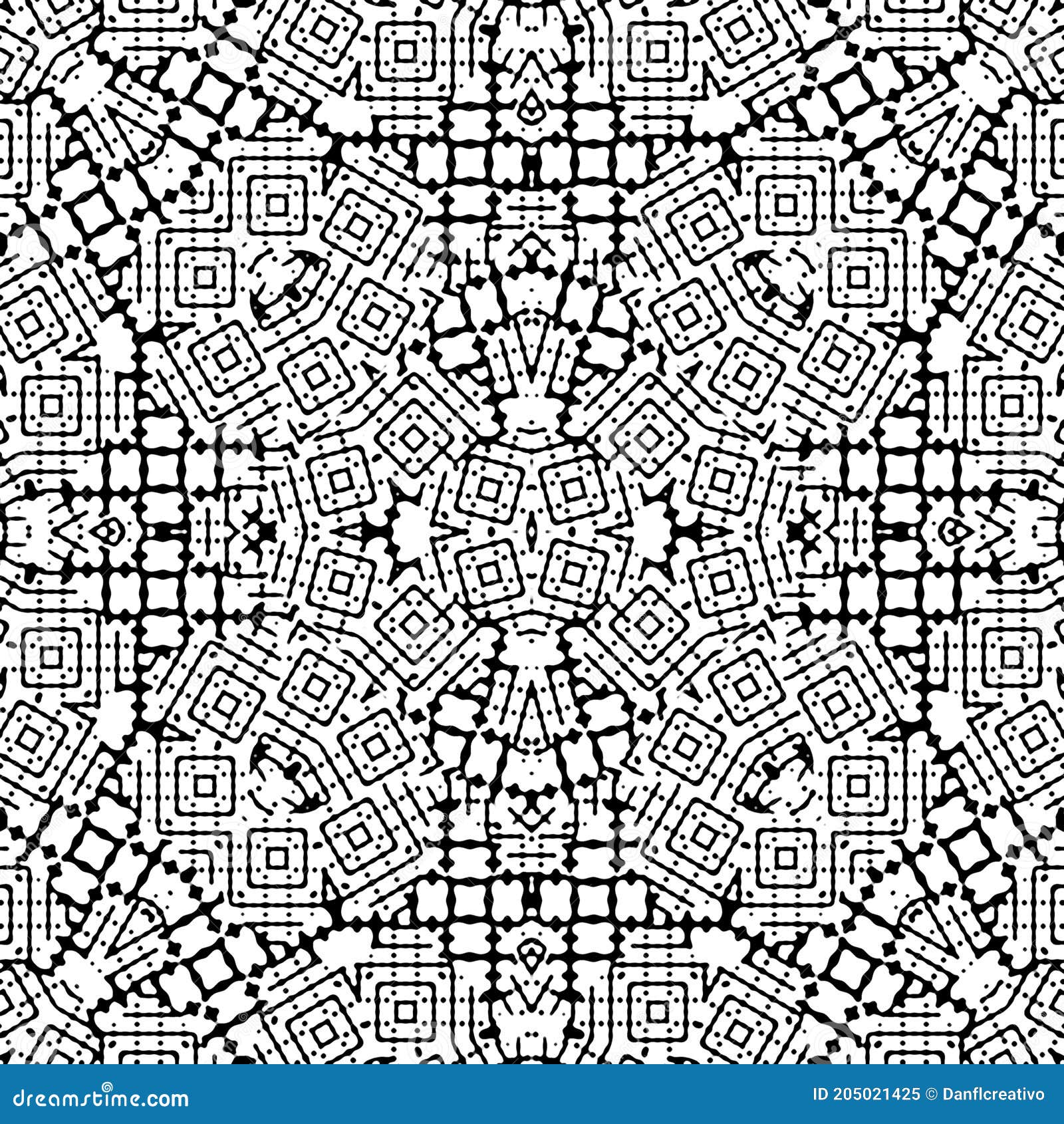 Modern Black and White Geometric Seamless Pattern Stock Image - Image ...