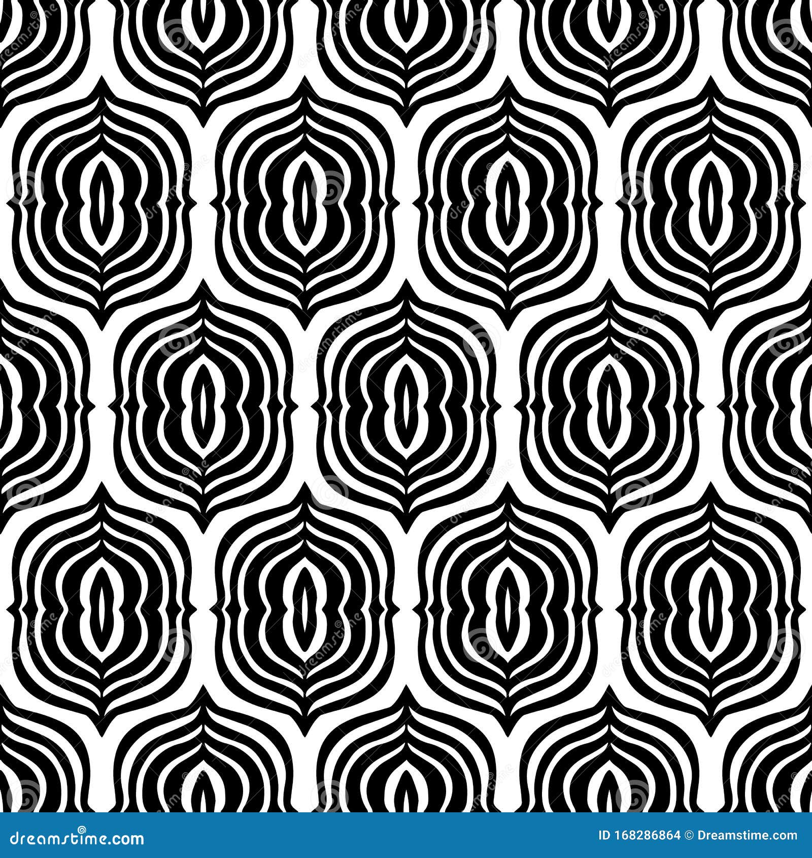 Modern Black White Ogee Bracket Vector Repeat Pattern Stock Vector ...