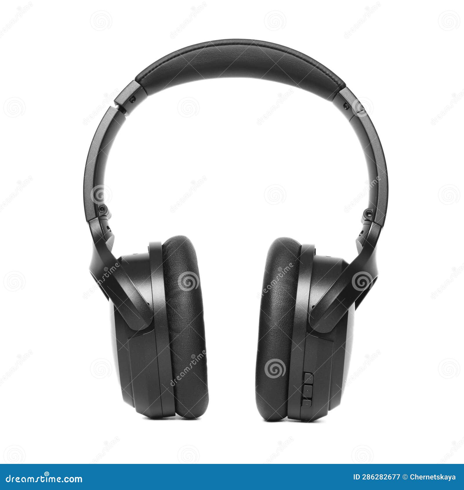 Modern Black Wireless Headphones Isolated on White Stock Image - Image ...