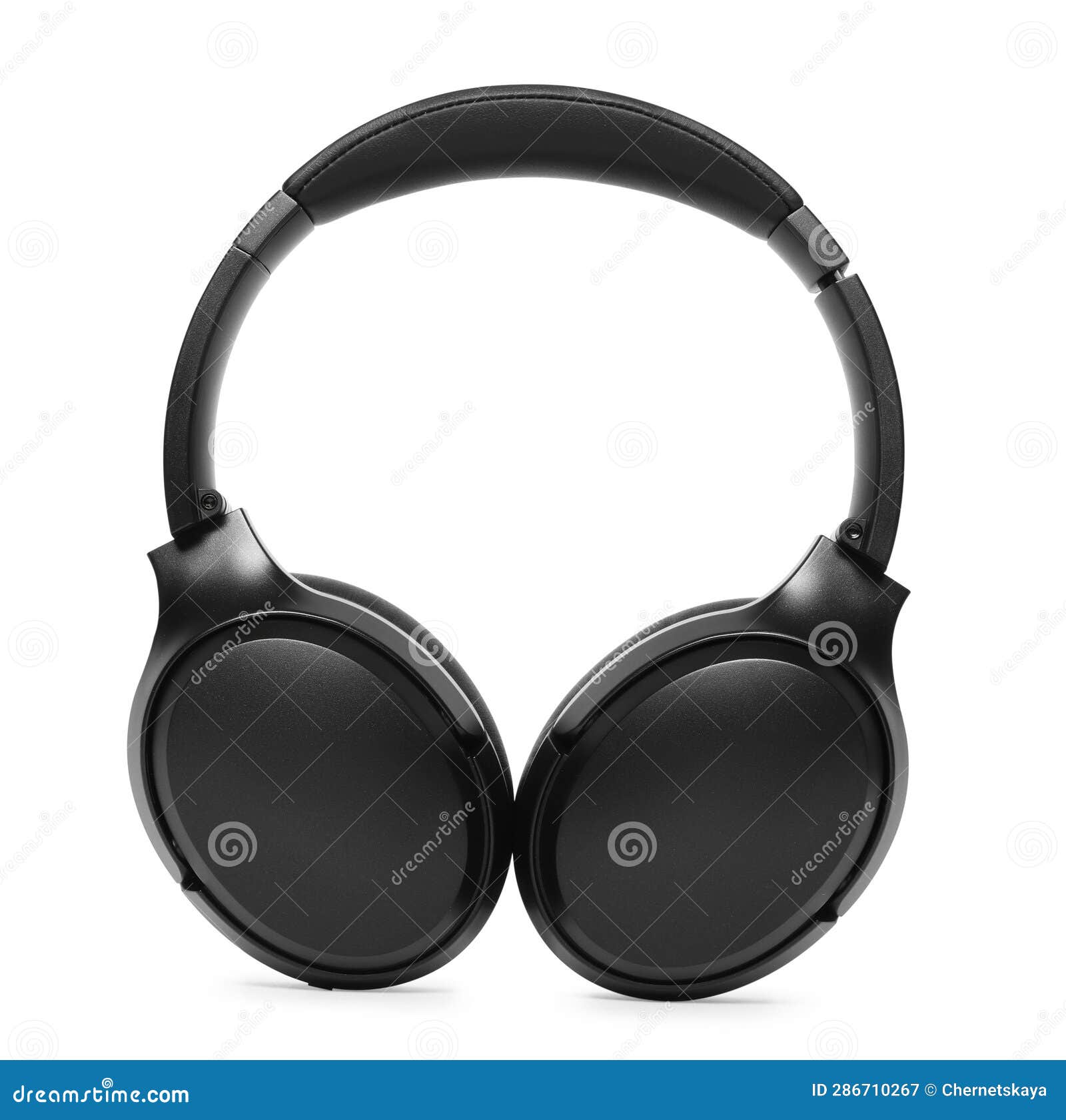 Modern Black Wireless Headphones Isolated on White Stock Image - Image ...