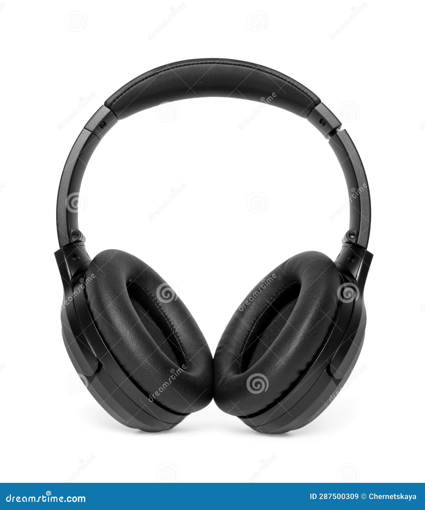 Modern Black Wireless Headphones Isolated on White Stock Image - Image ...