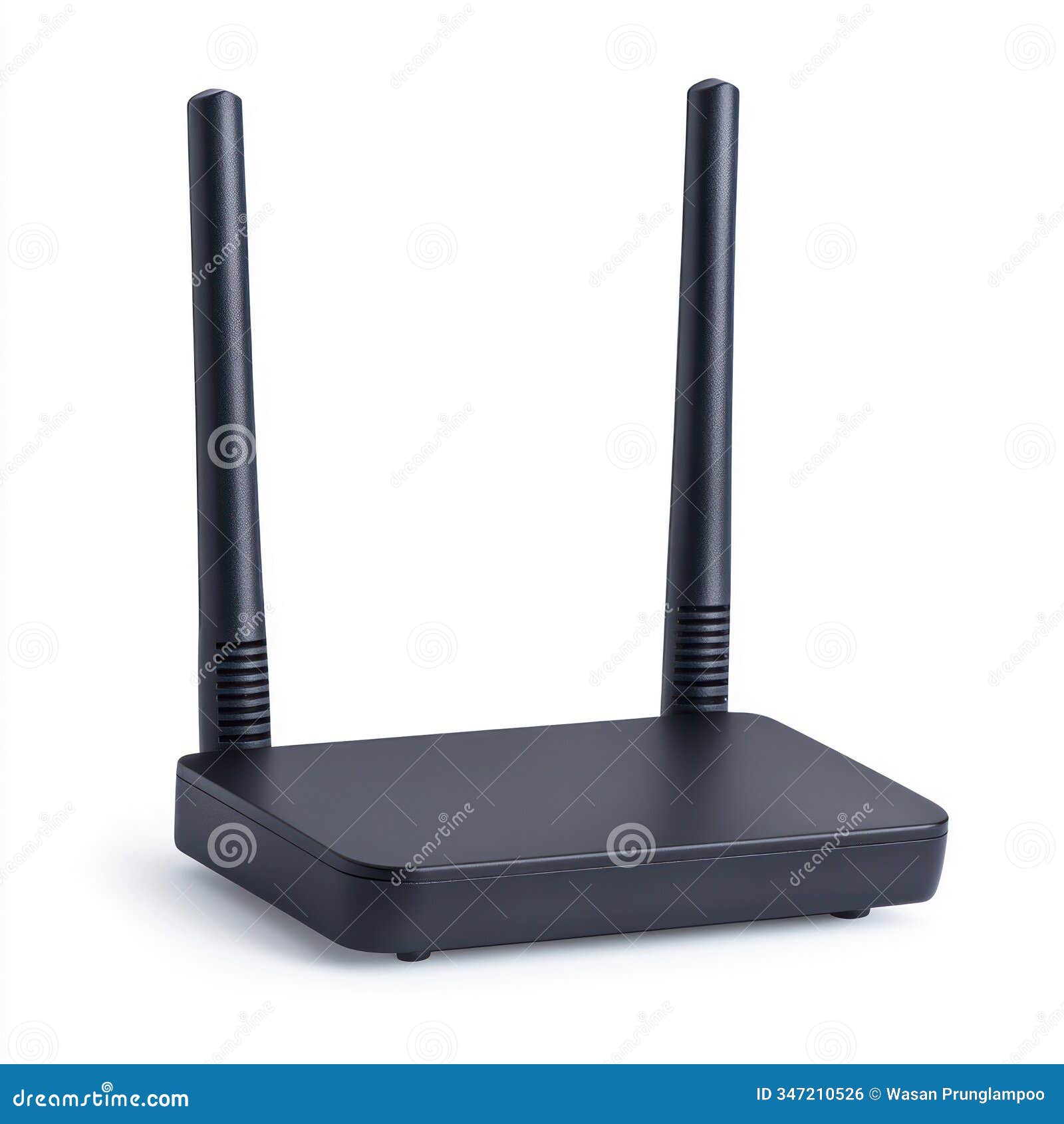 Modern Black Wireless Router with Dual Antennas for Connectivity ...
