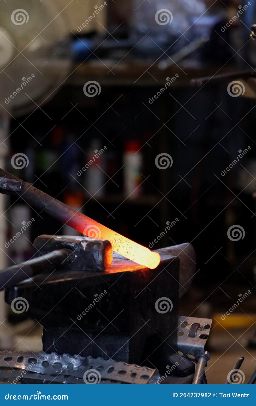 Modern Blacksmith Working in His Shop Stock Photo - Image of machine ...