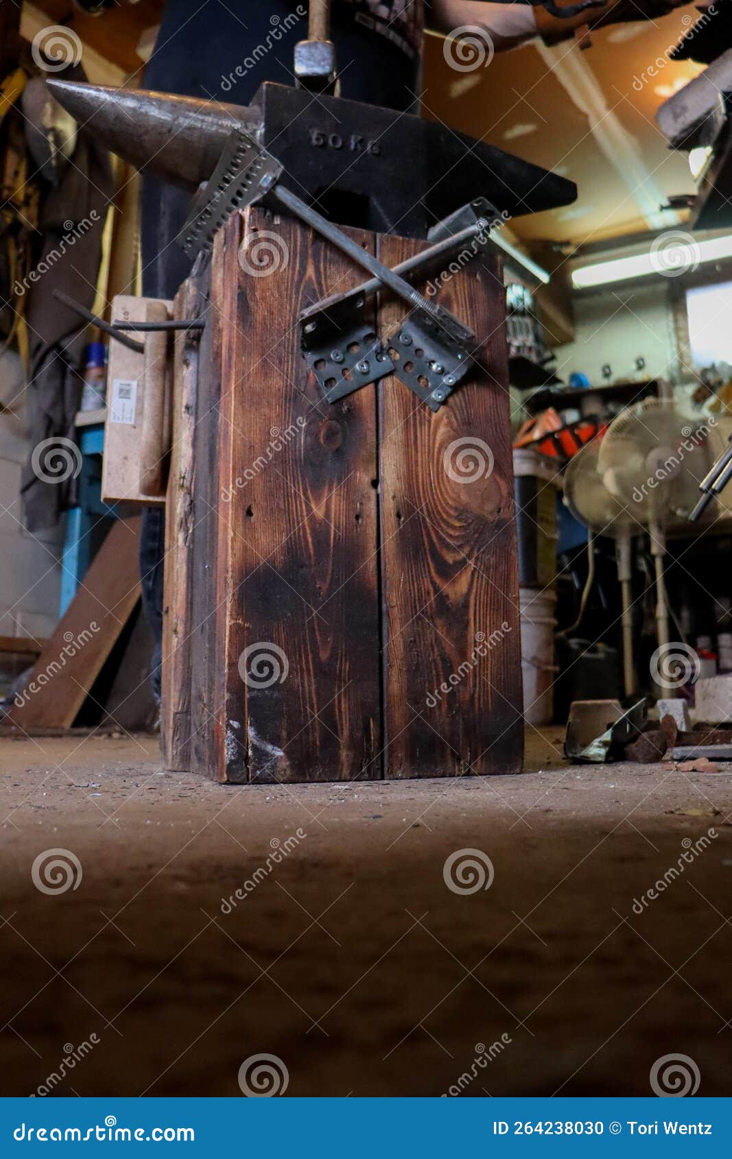Modern Blacksmith Working in His Shop Stock Photo - Image of sanding ...