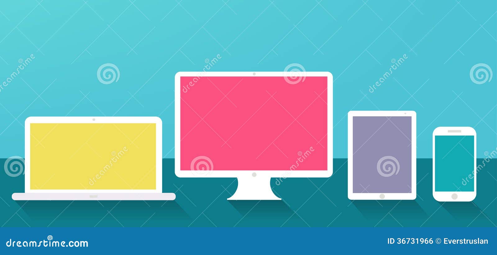 Modern Blank Computer Technology Screen Set - Lapt Stock Vector ...