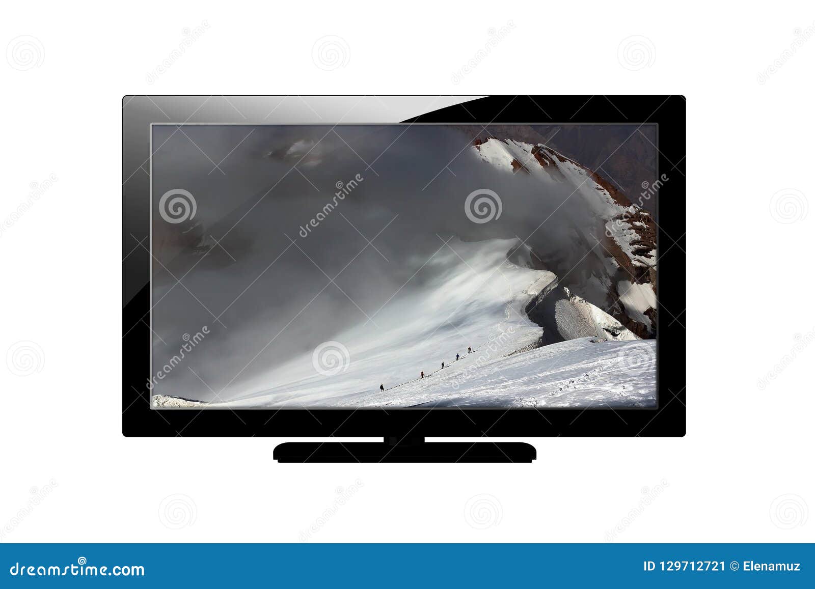 Modern Blank Flat Screen Plazma TV Set. Isolated on White Background ...