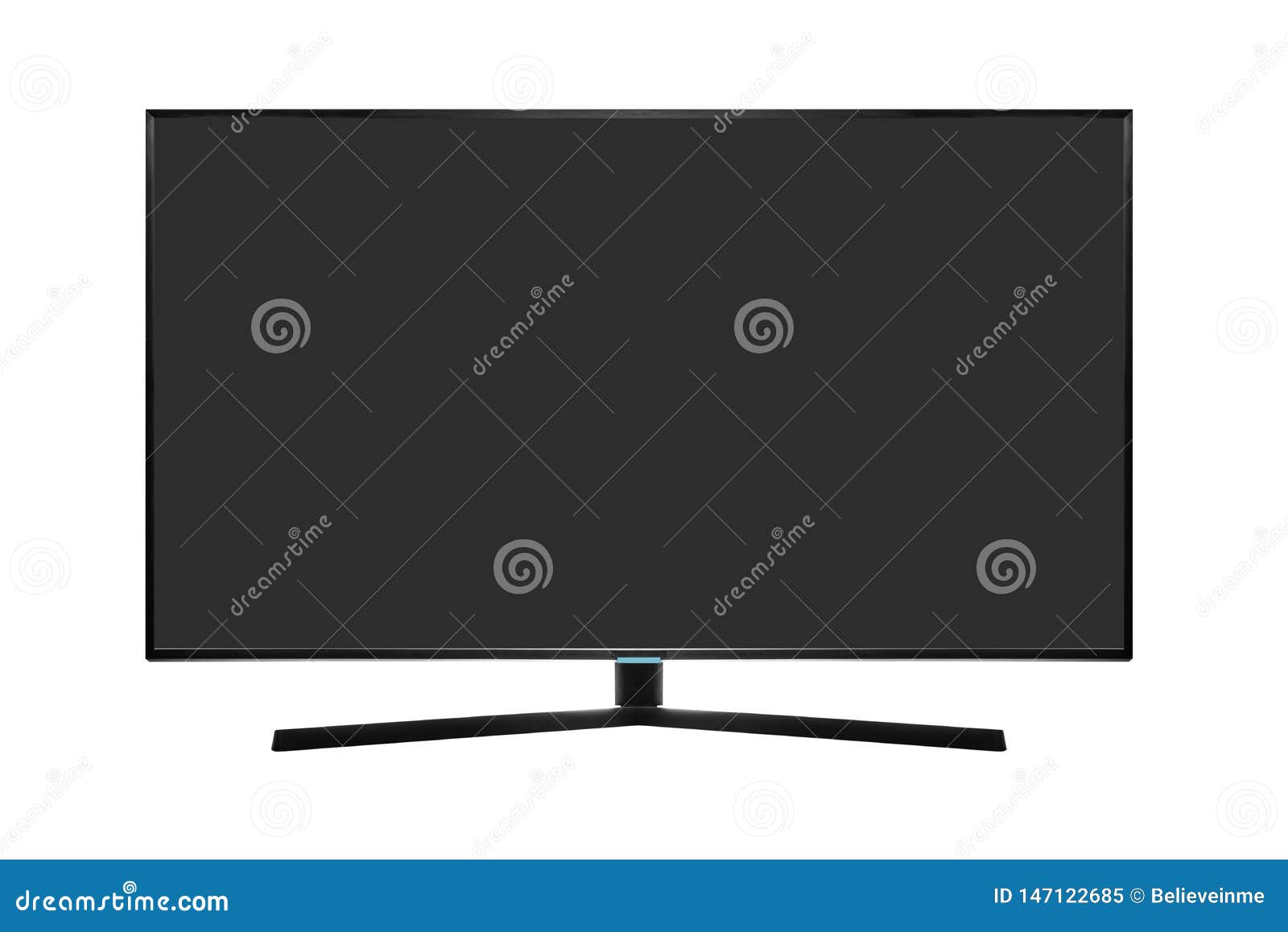 Modern Blank Flat Screen TV Set Isolated on White Background. Stock ...