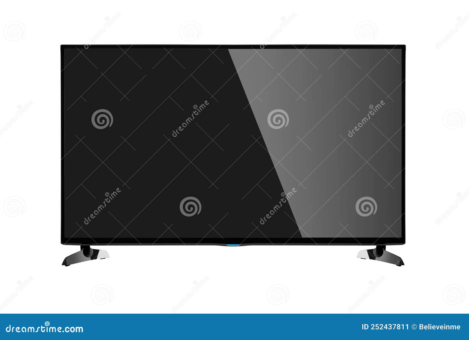 Modern Blank Flat Screen TV Set Isolated. Stock Image - Image of device ...