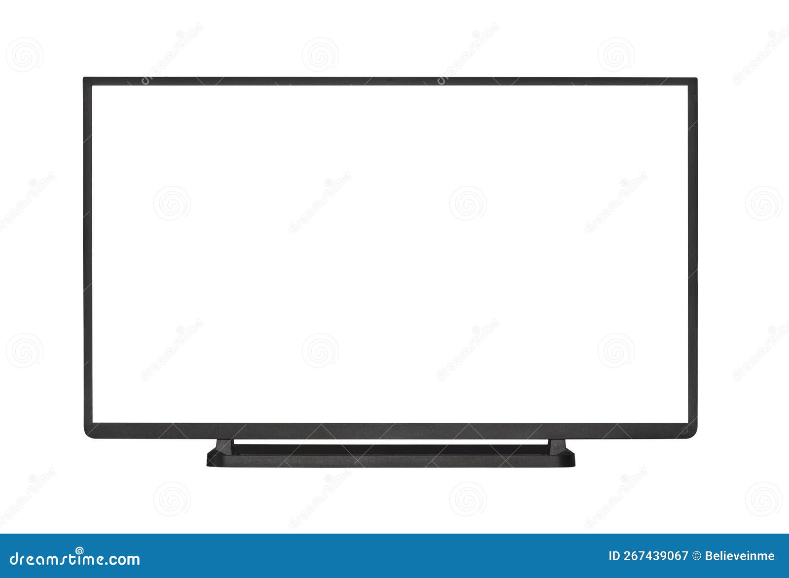 Modern Blank Flat Screen TV Set. Stock Image - Image of show, telly ...