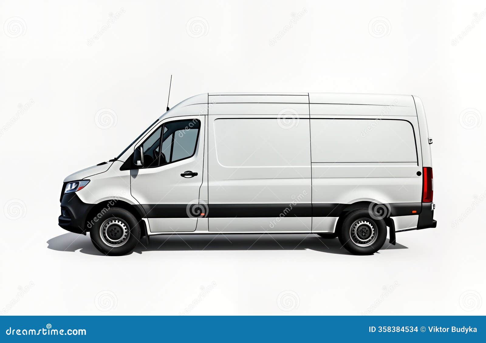 Modern Blank Panel Van Side View. Empty Delivery Vehicle Isolated on ...