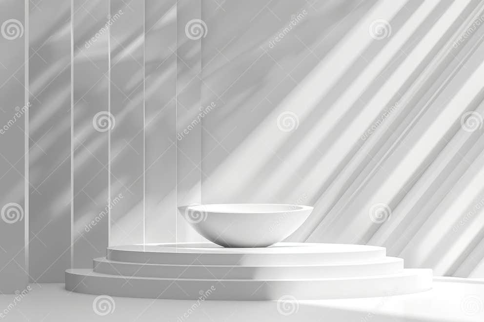 This is a Modern, Blank Stage with Curved Lines, Illuminated by Natural ...