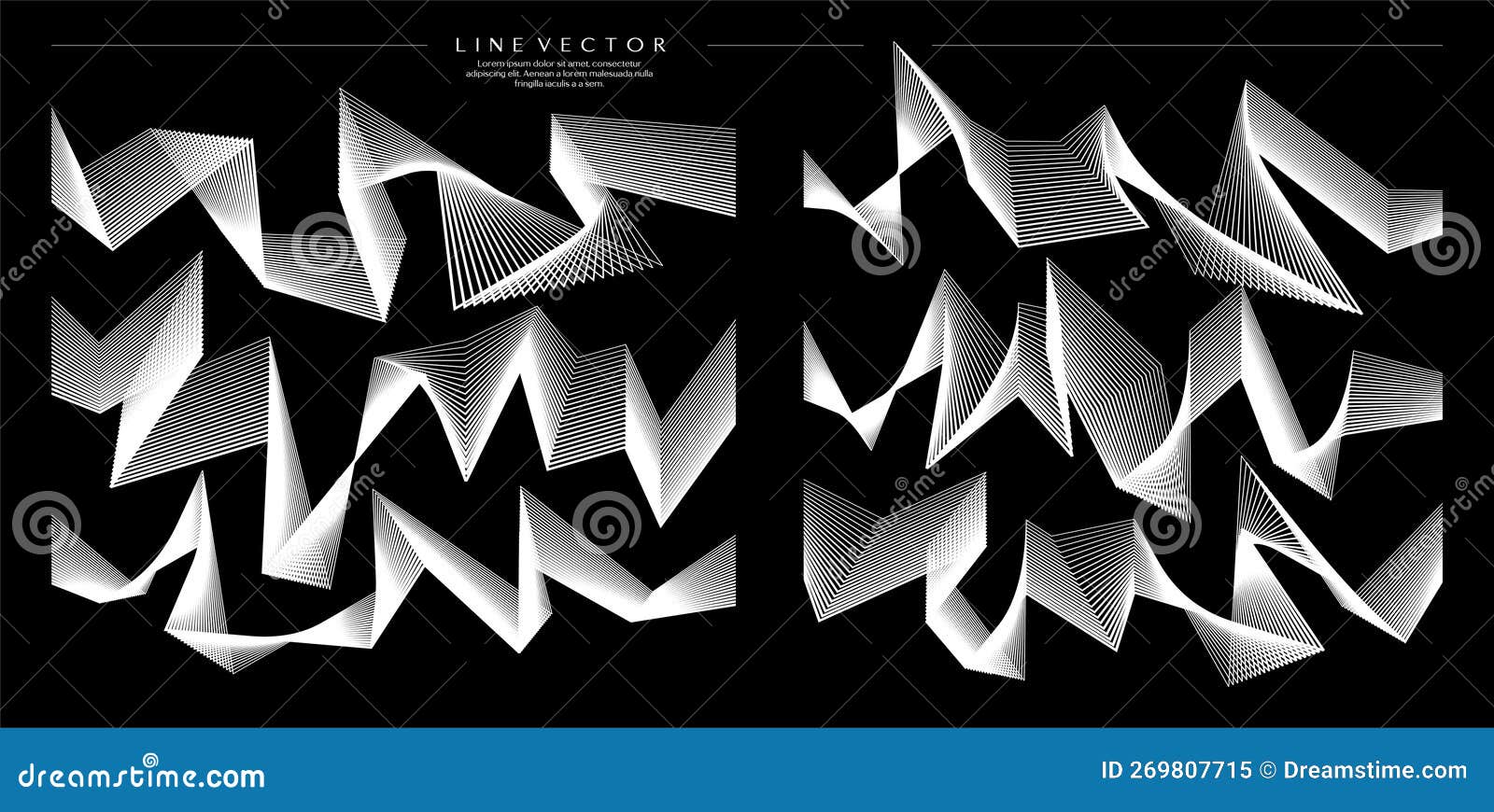 Modern Blend Line Abstract Design Template Set. Technology Wave Lines ...