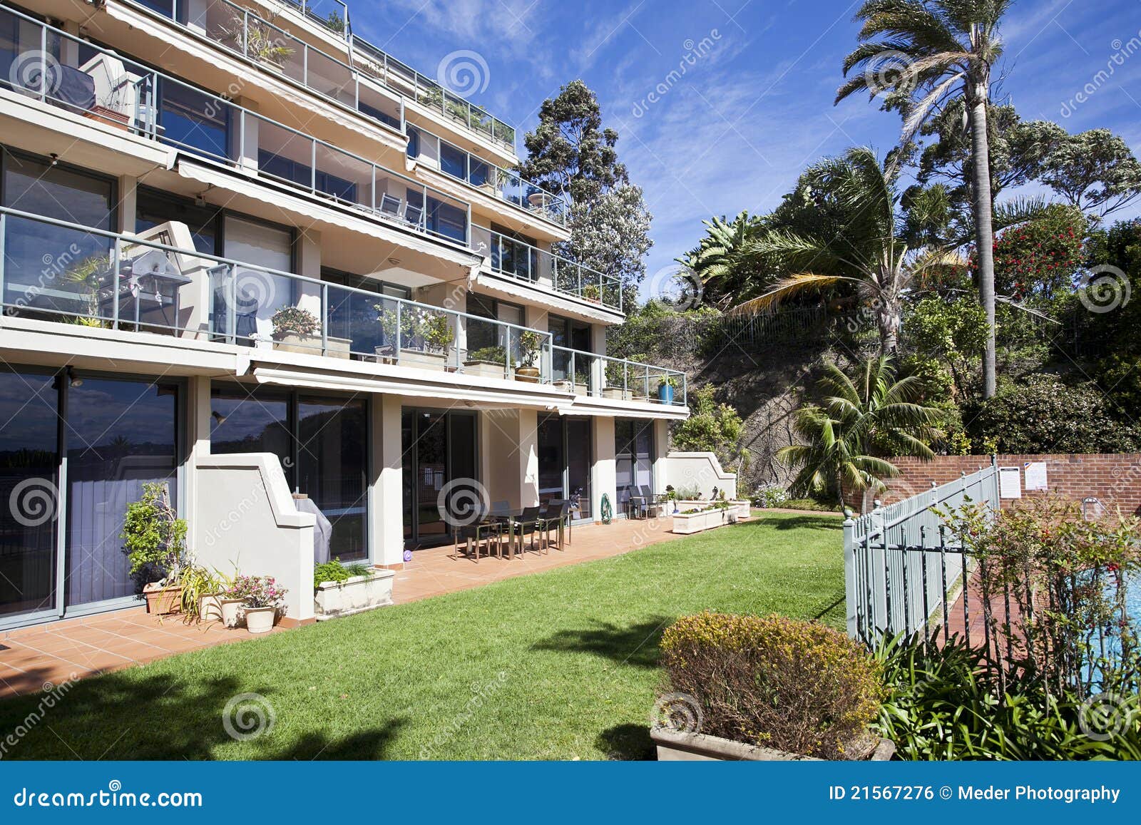 Modern block of units stock photo. Image of blue, home - 21567276