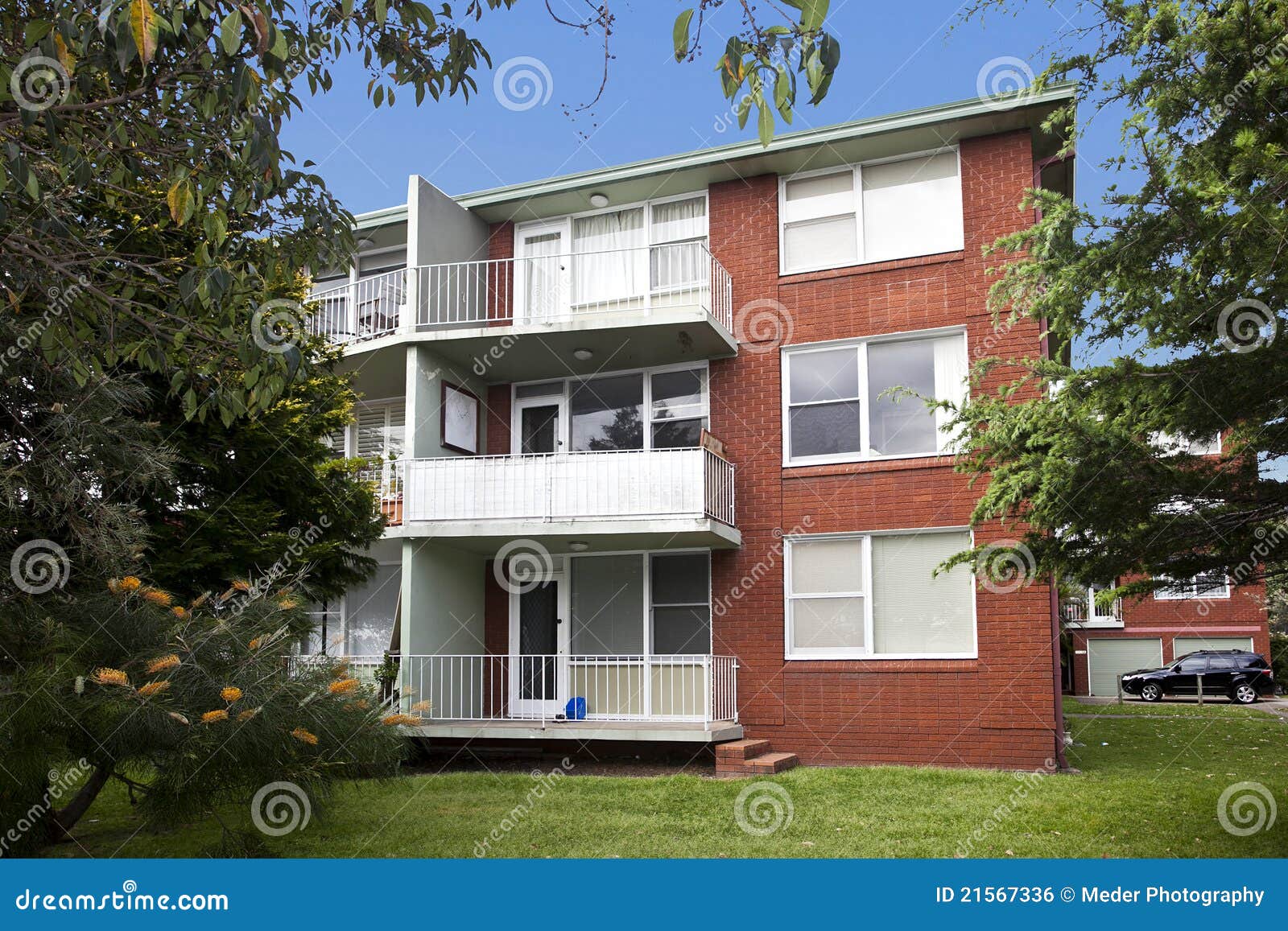 Modern block of units stock photo. Image of green, beautiful - 21567336