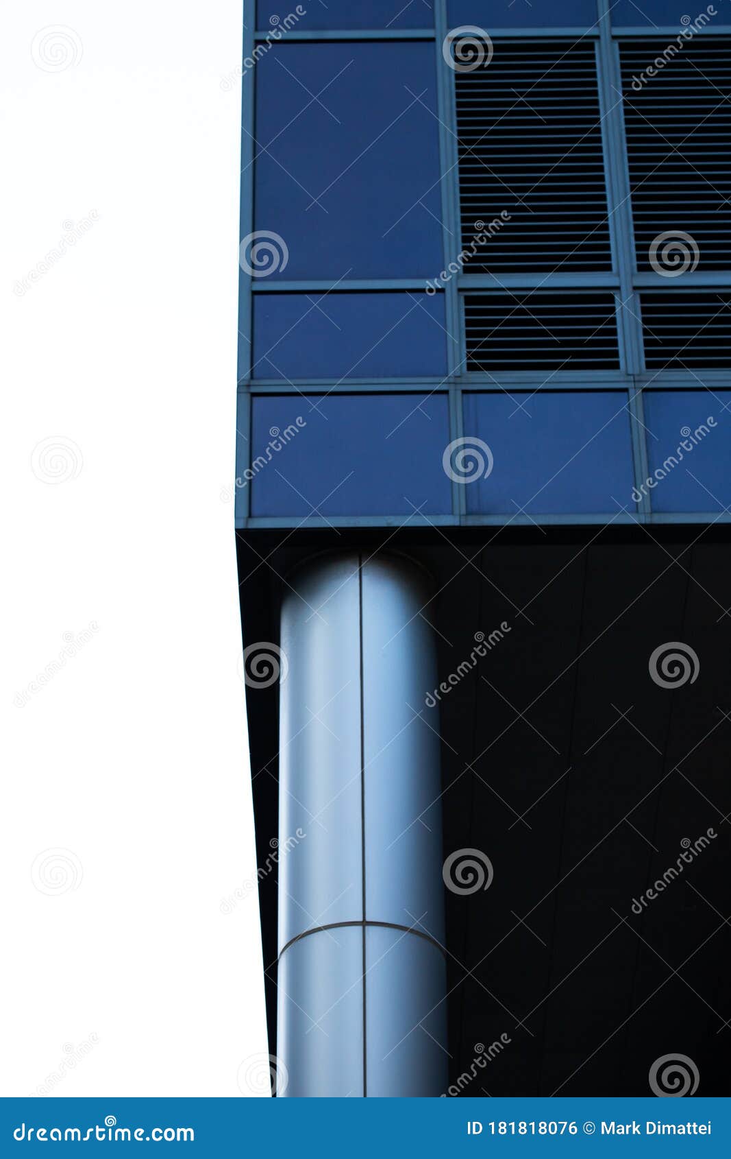 Modern Blue Abstract Building Wall and Pillar Column Stock Photo ...