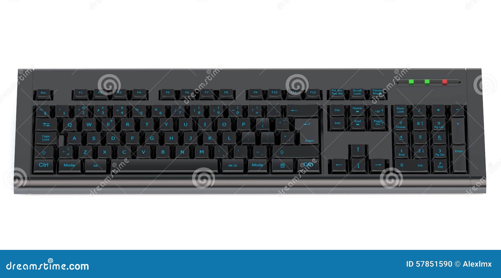 Modern Blue Backlit Keyboard Stock Illustration - Illustration of ...
