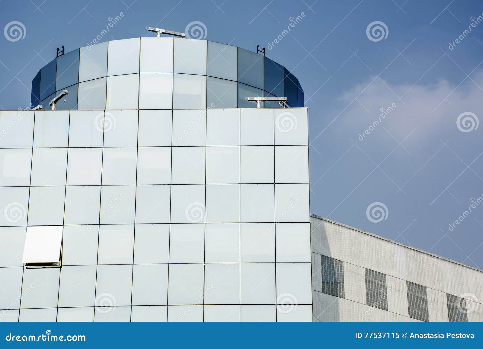 Modern Blue Building with Glass Front Stock Image - Image of house ...