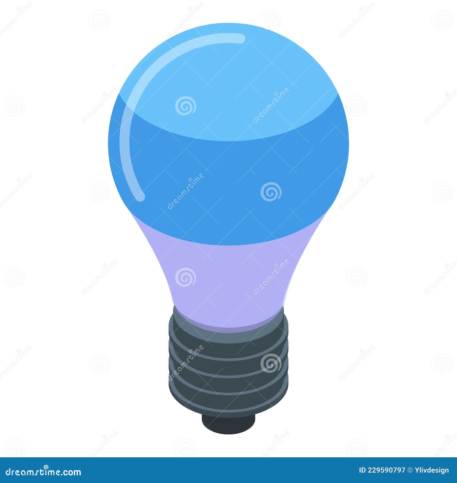 Modern Blue Bulb Icon Isometric Vector. Smart Idea Stock Vector ...