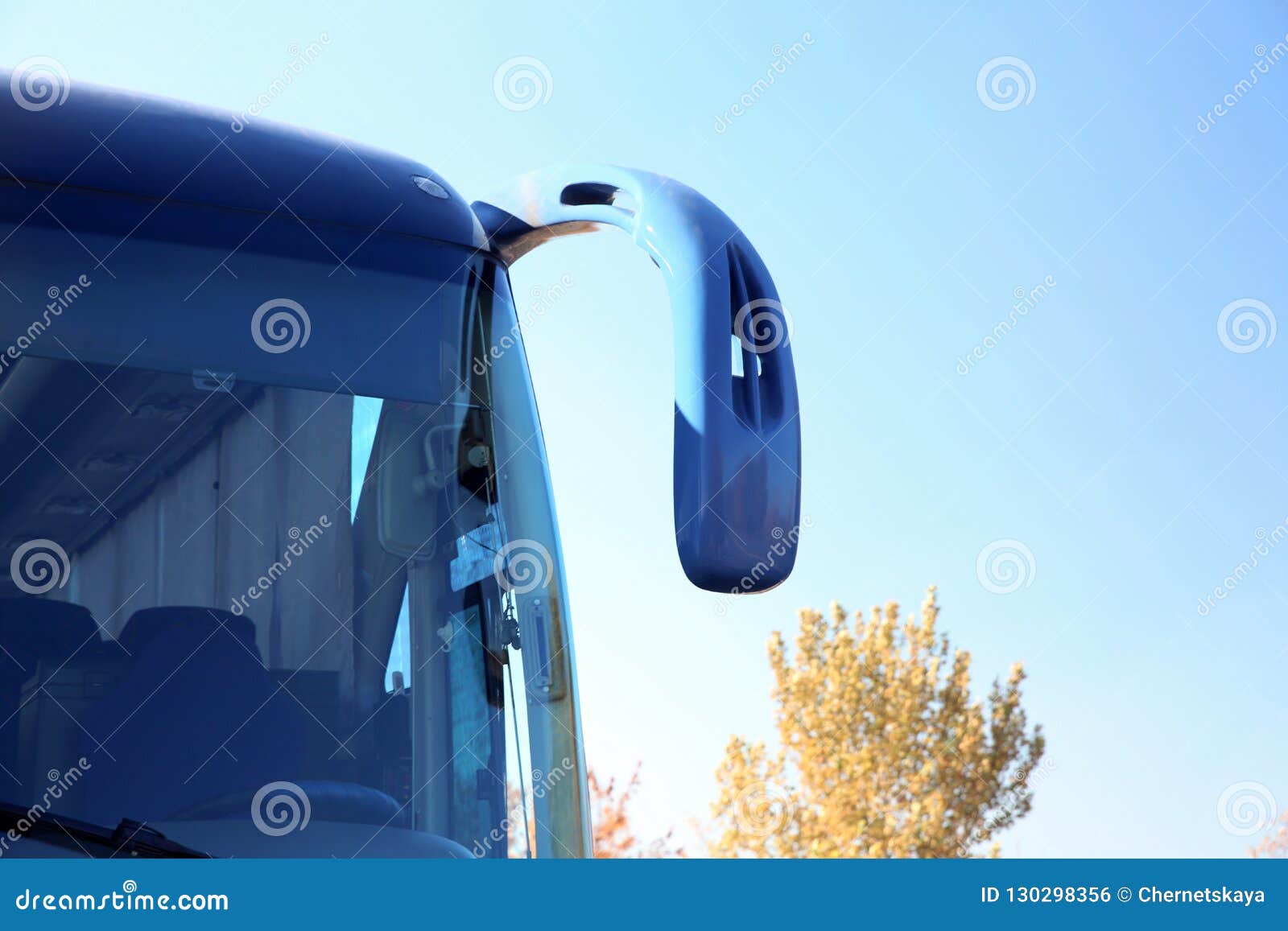 Modern Blue Bus Against Sky Stock Photo - Image of professional ...