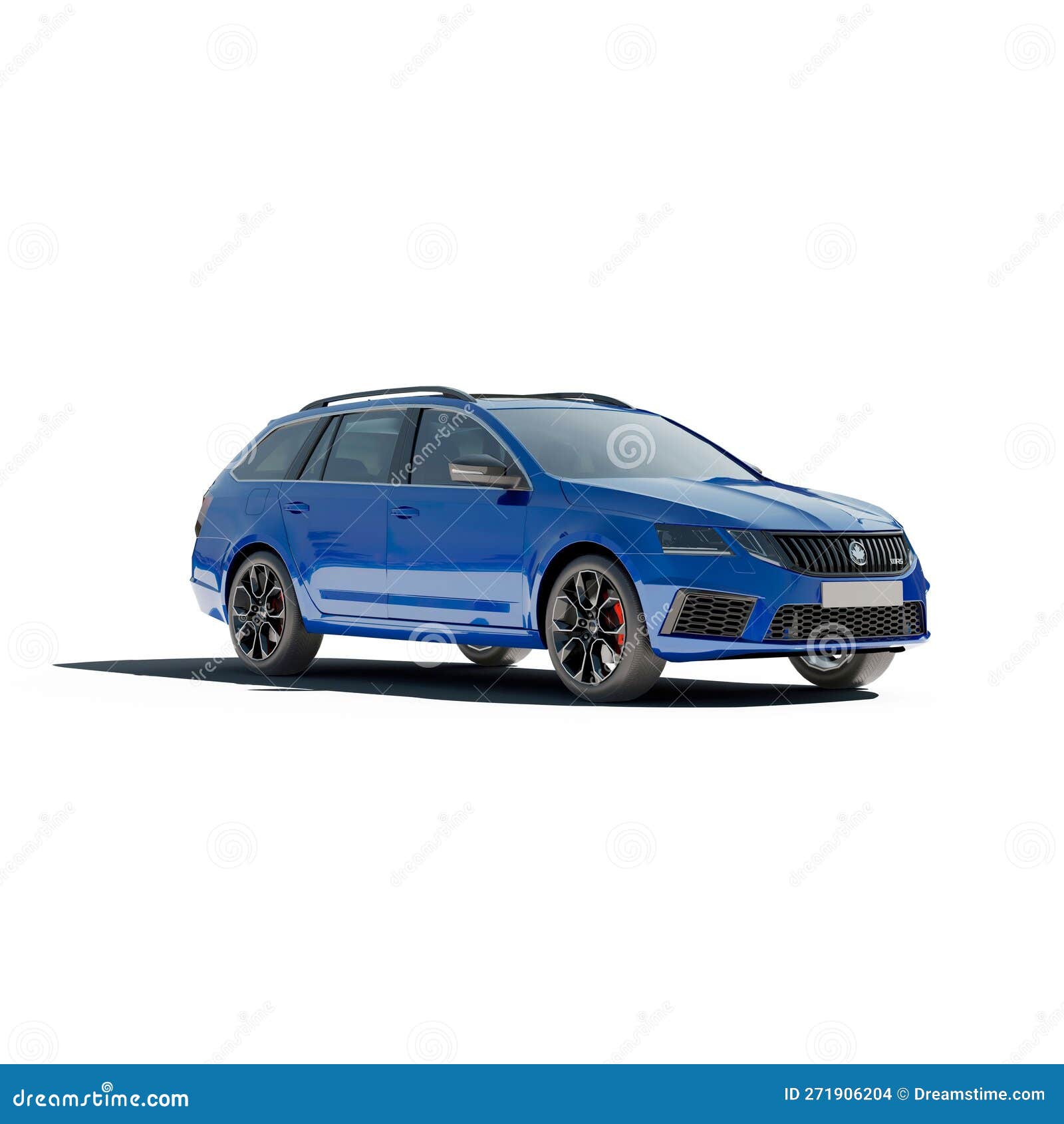 A Modern Blue Car, 3d Rendering Stock Illustration - Illustration of ...