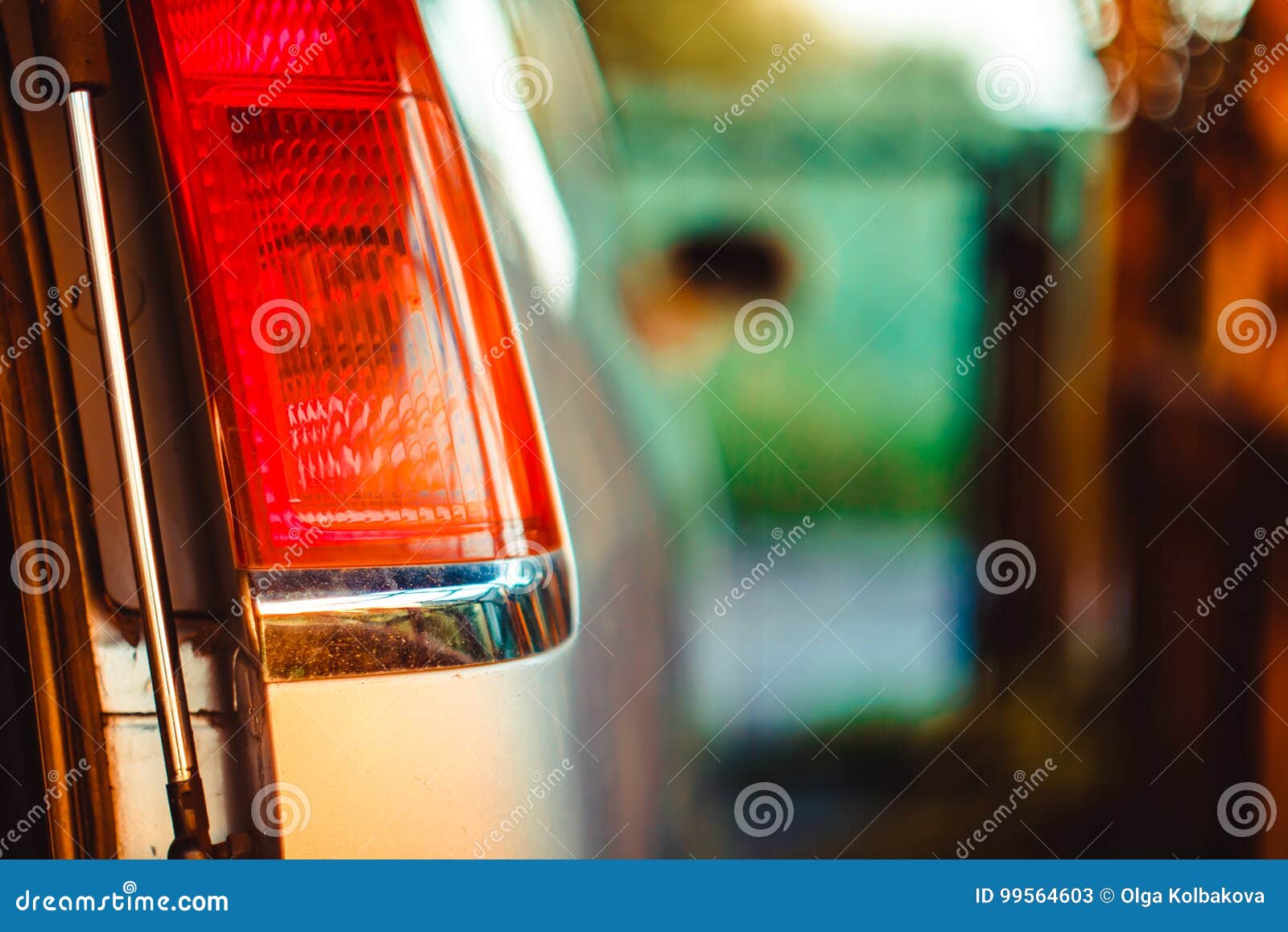Taillight is wet stock image. Image of brake, exterior - 99564603