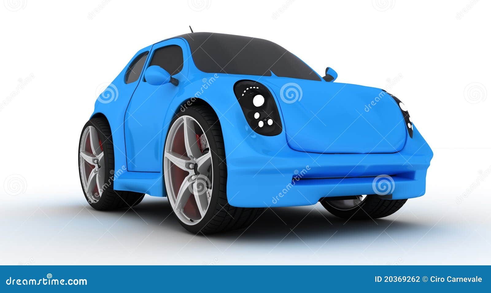 Modern blue cartoon car stock illustration. Illustration of travel ...