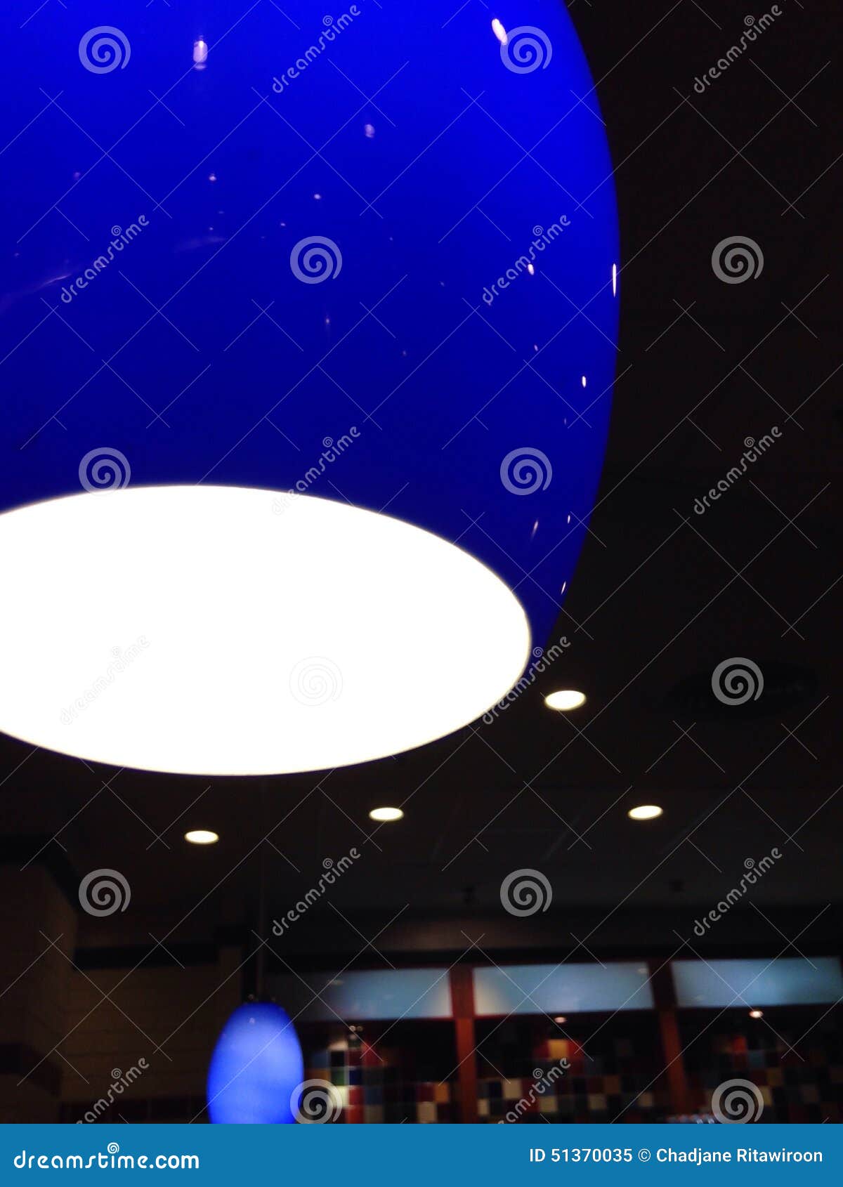 Modern blue ceiling light stock image. Image of background - 51370035
