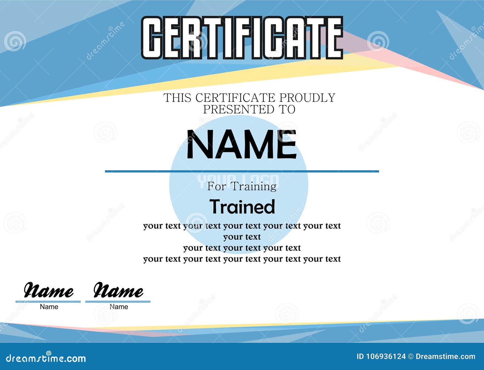 Modern Blue Certificate Landscape Stock Vector - Illustration of modern, nmodern: 106936124