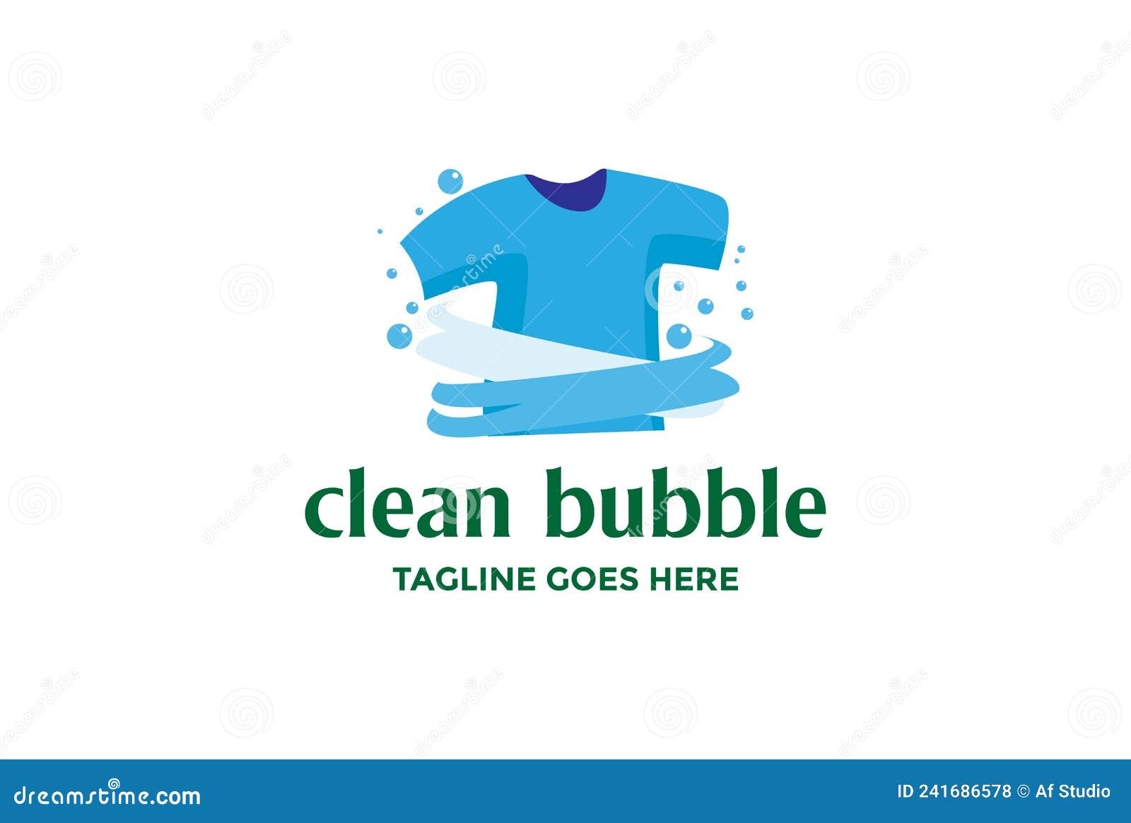 Modern Blue Cloth with Bubble for Laundry Clean Logo Design Vector ...