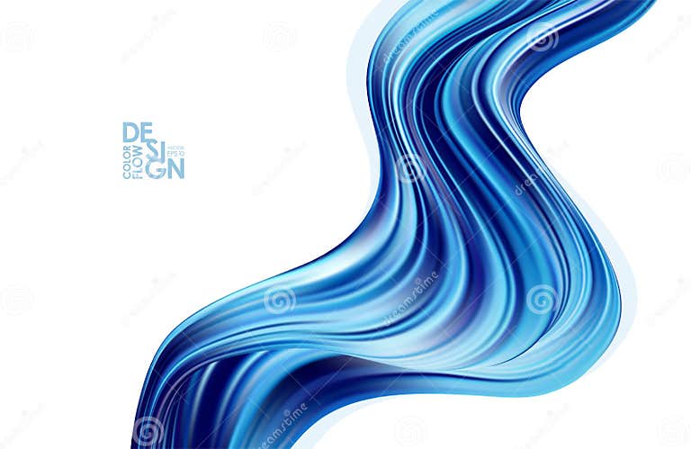 Modern Blue Color Flow Background. Abstract Wave Liquid Shape Stock ...