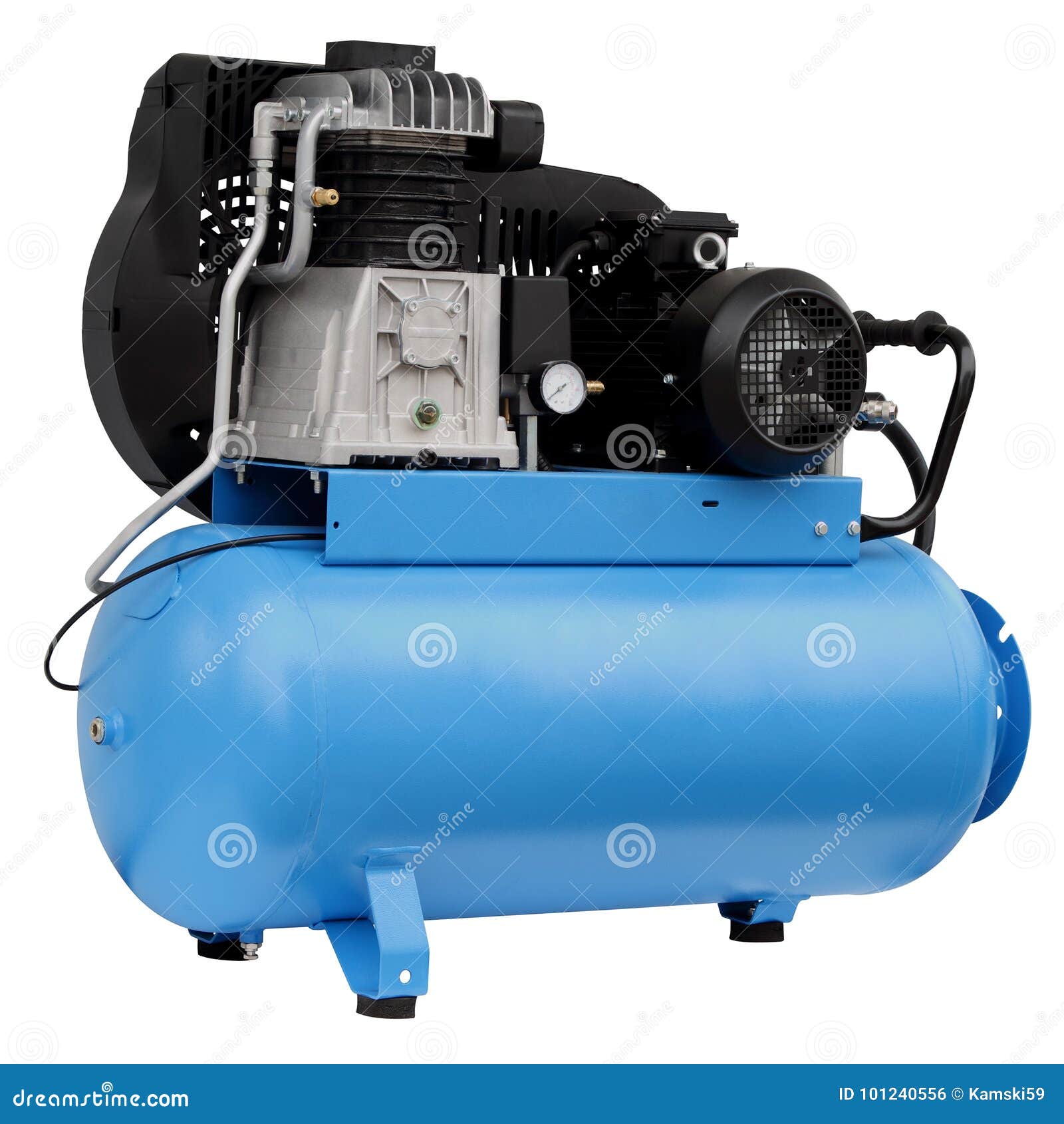 Modern blue compressor. stock photo. Image of pump, background - 101240556