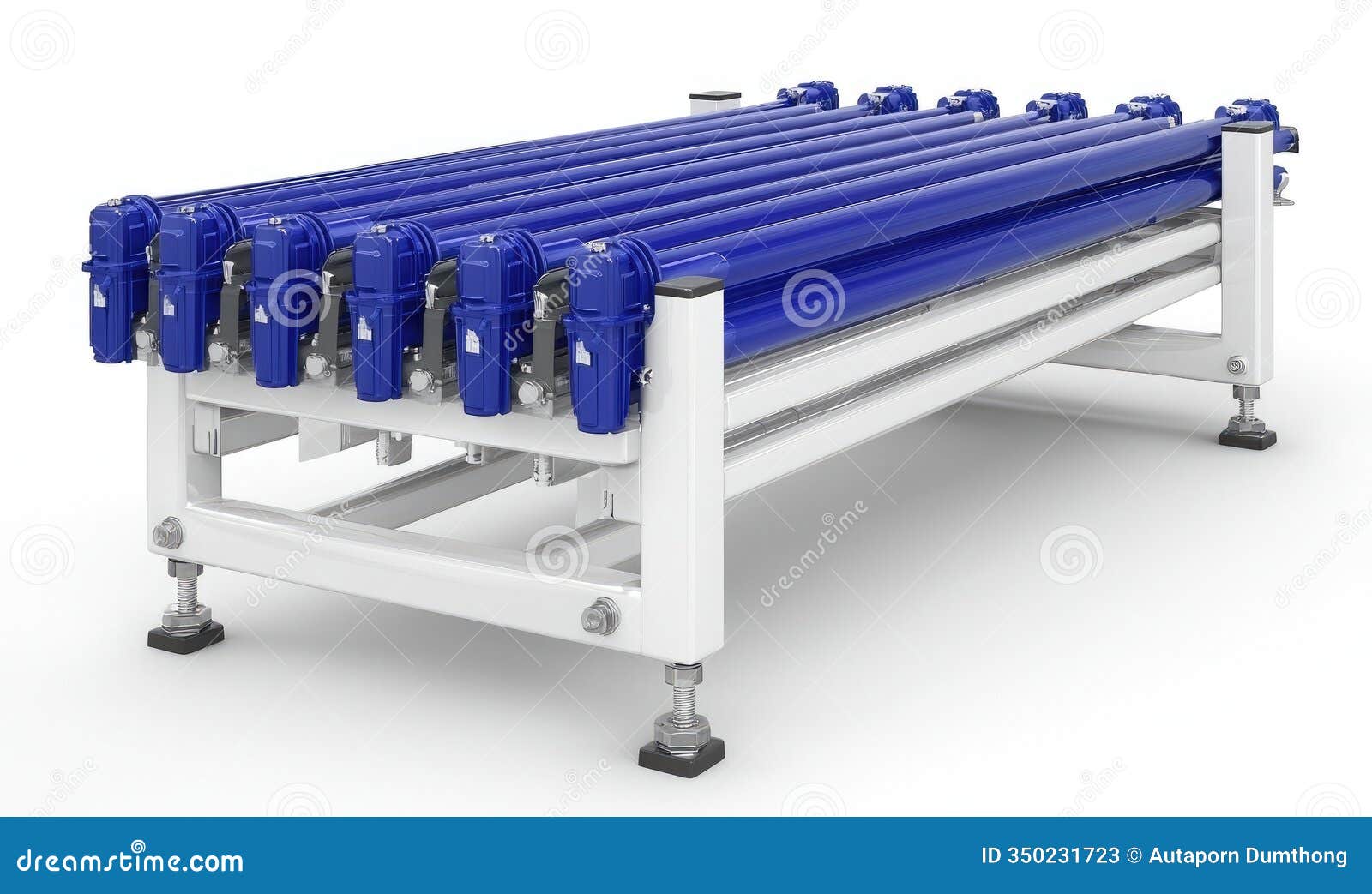 A Modern, Blue Conveyor Belt System Designed for Efficient ...
