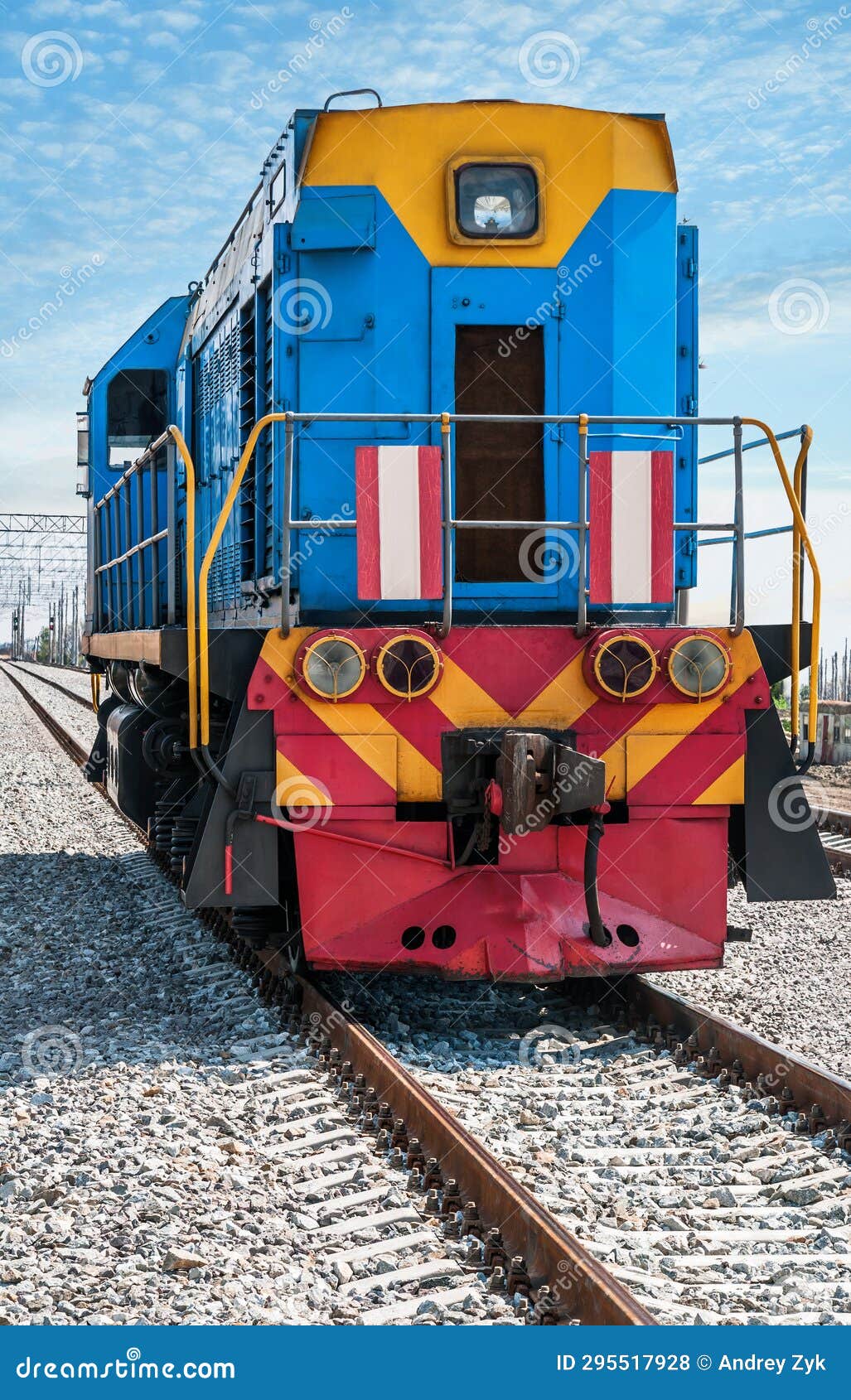 A Modern Blue Diesel Locomotive Stock Photo - Image of travel, tourism ...