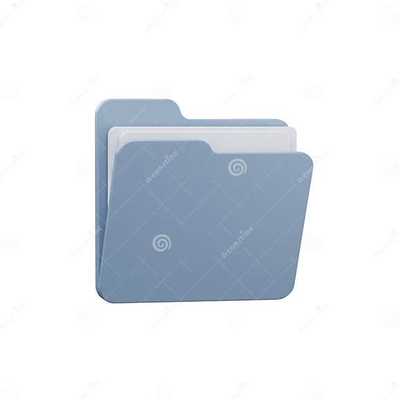 Blue Digital File Folder Icon Design Modern Interface Application 3D ...
