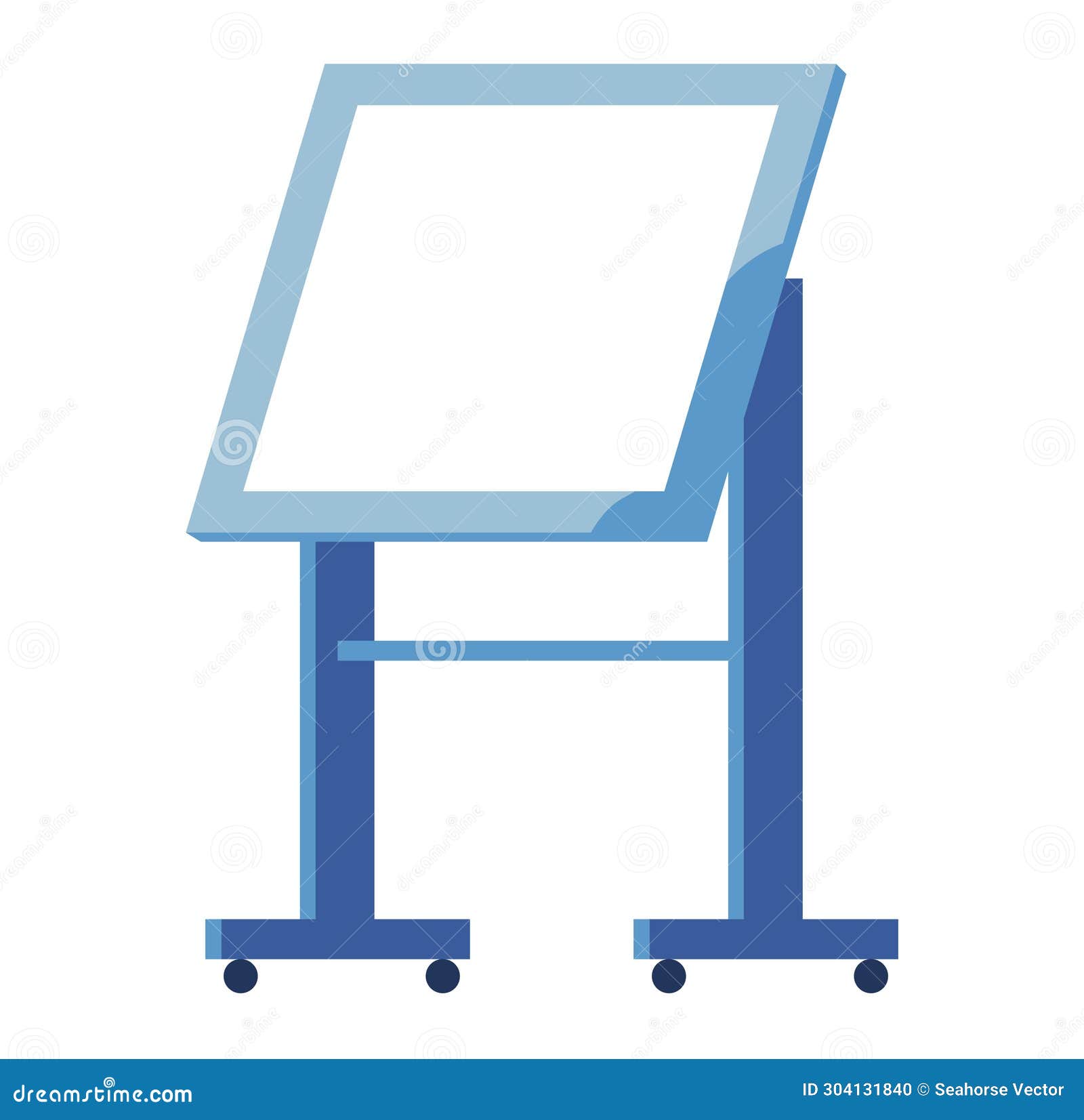 Modern Blue Drawing Board on White Backdrop. Adjustable Design Drafting ...
