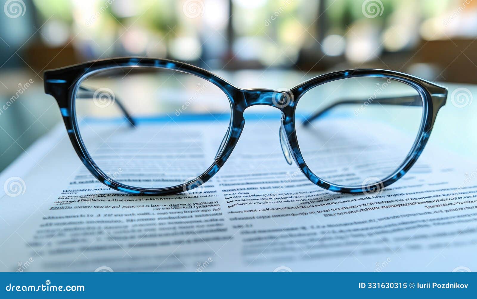 Blue Eyeglasses On Visual Test Chart Isolated On White. Eyesight Stock ...