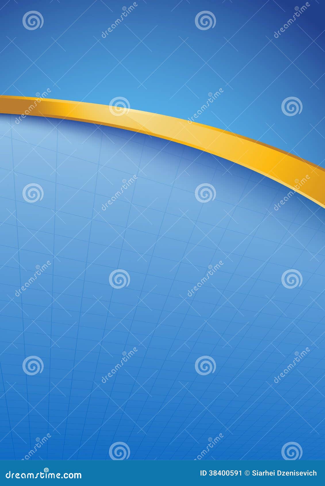 Modern Blue Folder Template with Golden Rim Stock Vector - Illustration ...