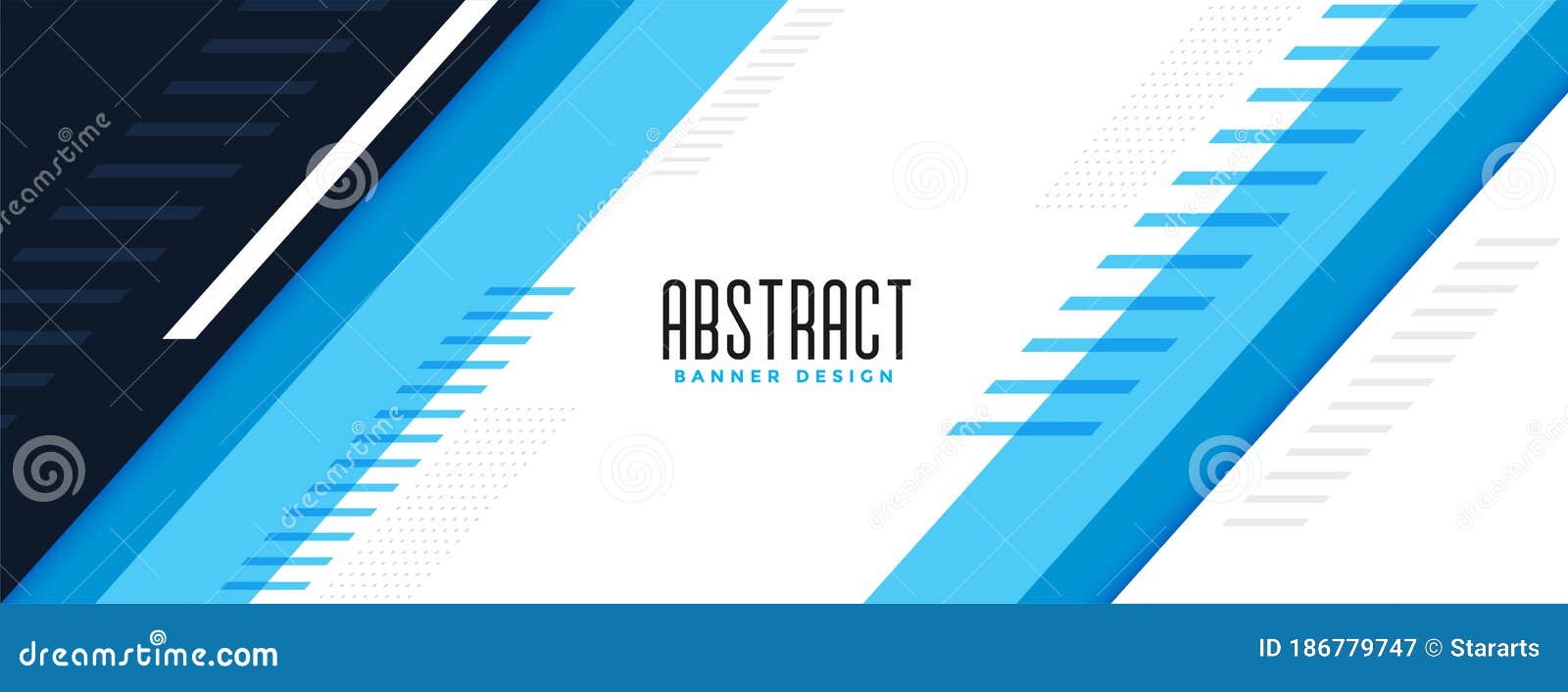 Modern Blue Geometric Wide Banner Stylish Design Stock Illustration ...