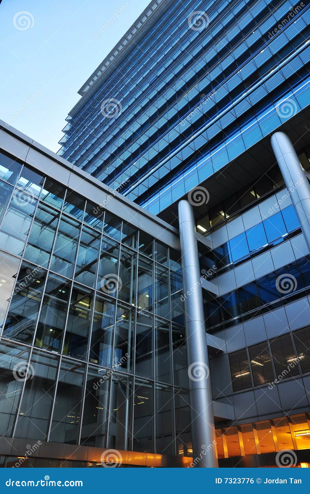 Modern blue glass building stock photo. Image of construct - 7323776