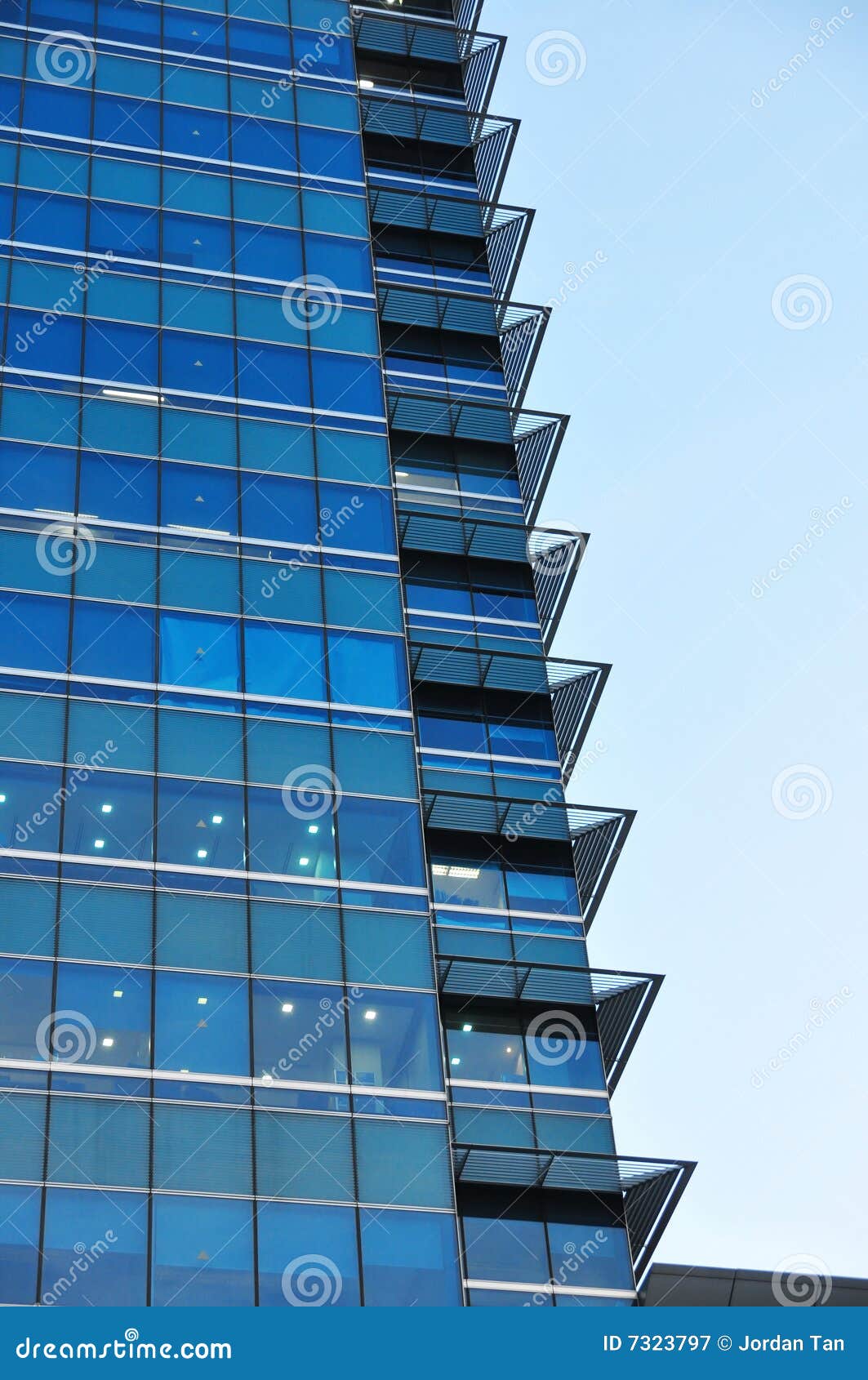 Modern blue glass building stock image. Image of trade - 7323797