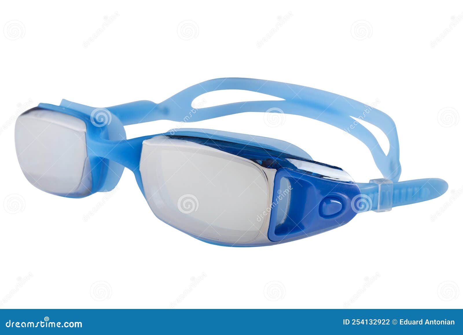 Modern Blue Goggles for Swimming in the Pool or in the Open Water, with ...