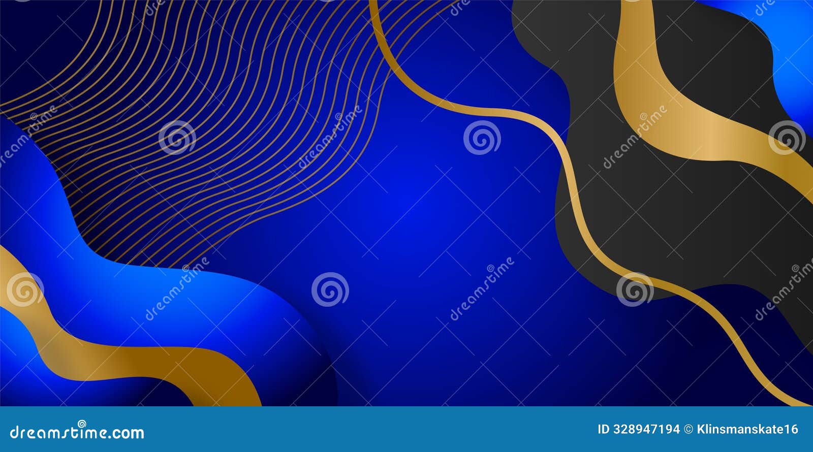 Modern Blue Gold and Black Abstract Background Template Stock Vector ...
