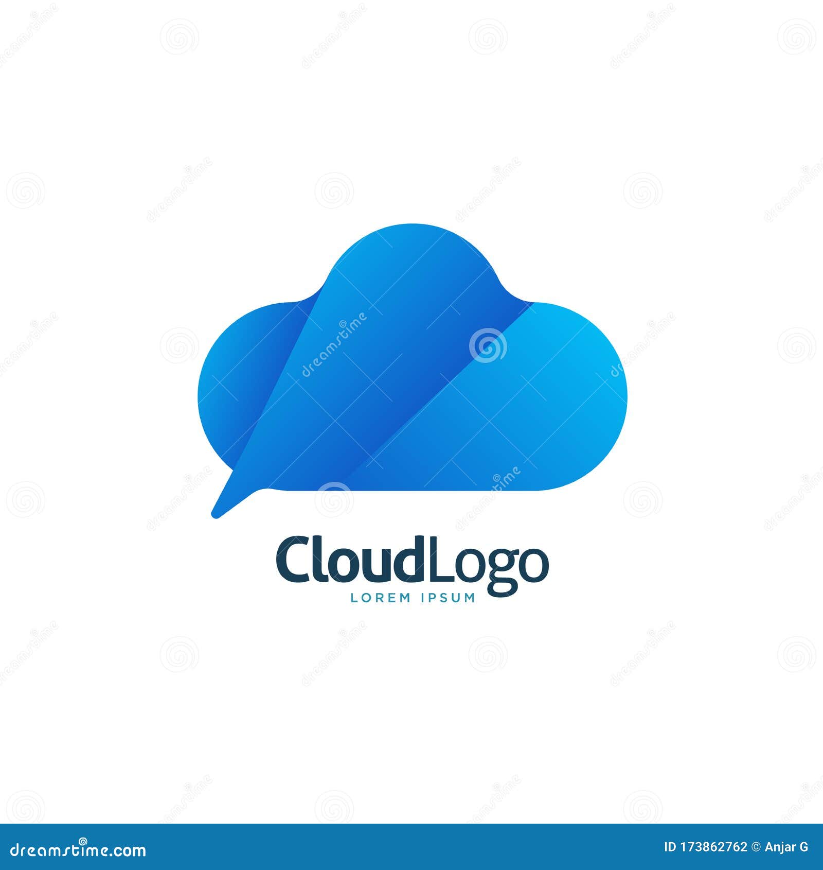 Modern Blue Gradient Cloud Logo Icon Template Vector Stock Vector ... Modern Blue Gradient Cloud Logo Icon Template Vector Stock Vector ...
