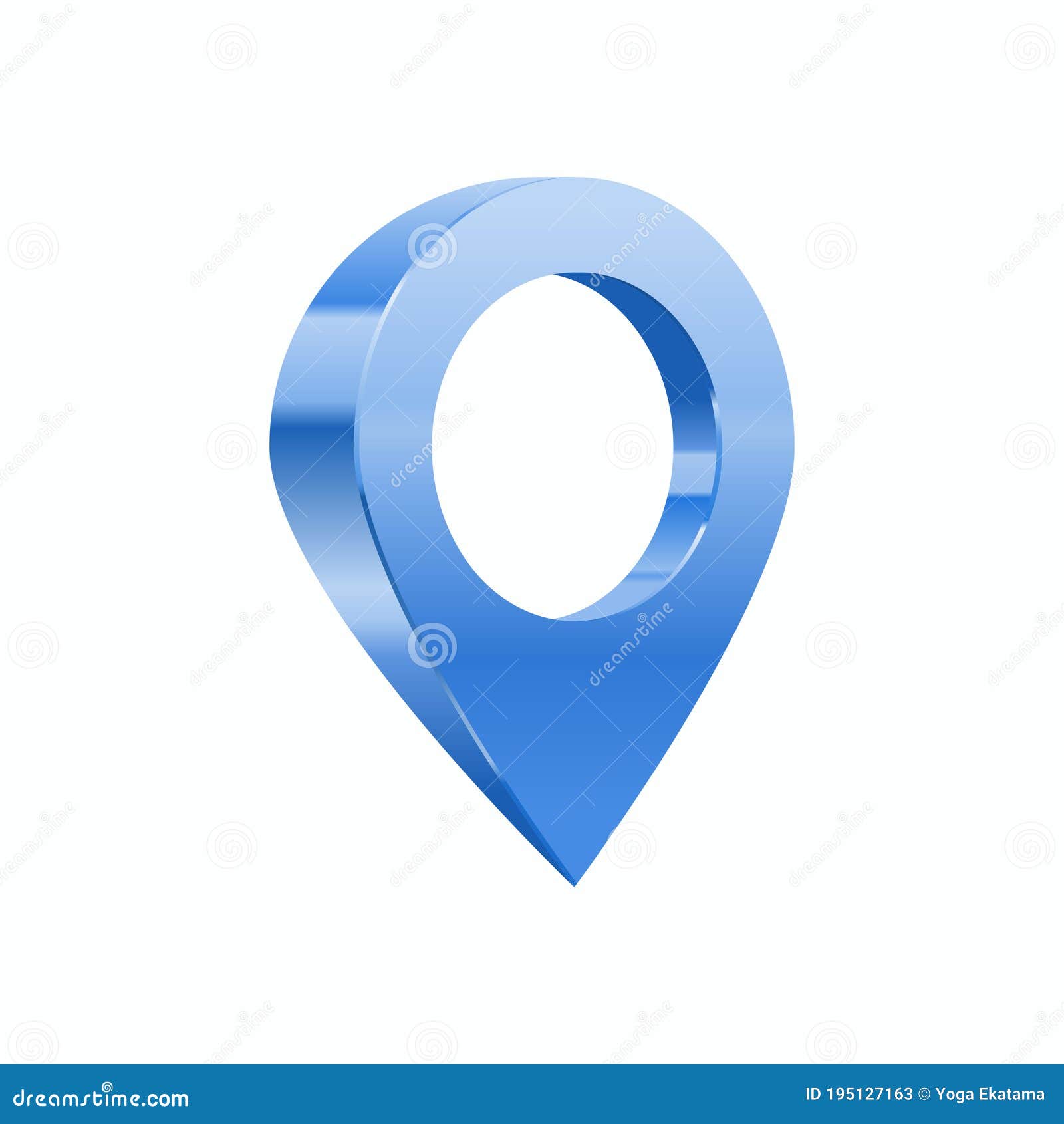 Modern Blue Gradient Metal Pointer Pin Map Icon Stock Vector ...