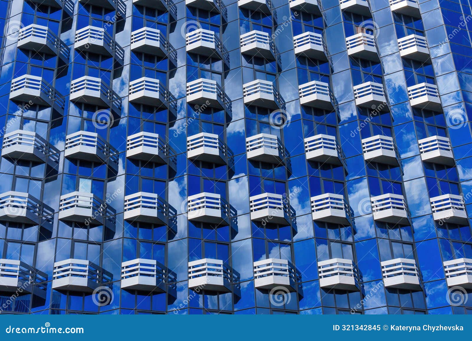 Modern Blue High-rise Building Facade Background Stock Image - Image of ...