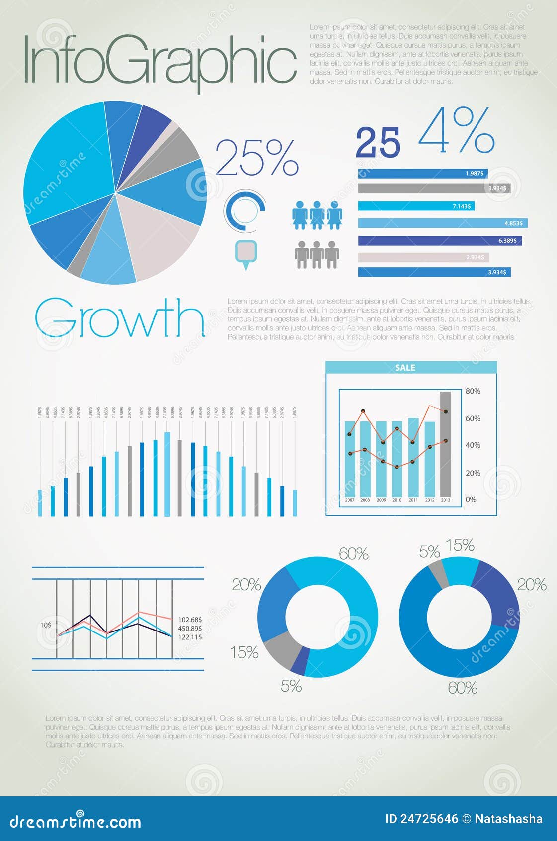 Modern blue infographic stock vector. Illustration of network - 24725646