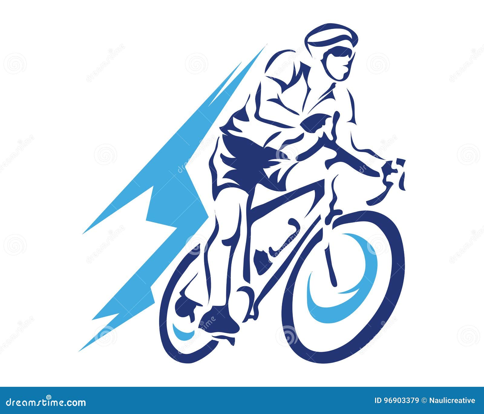 Winning Cyclist Crosses The Finish Line In A Race Vector Illustration ...