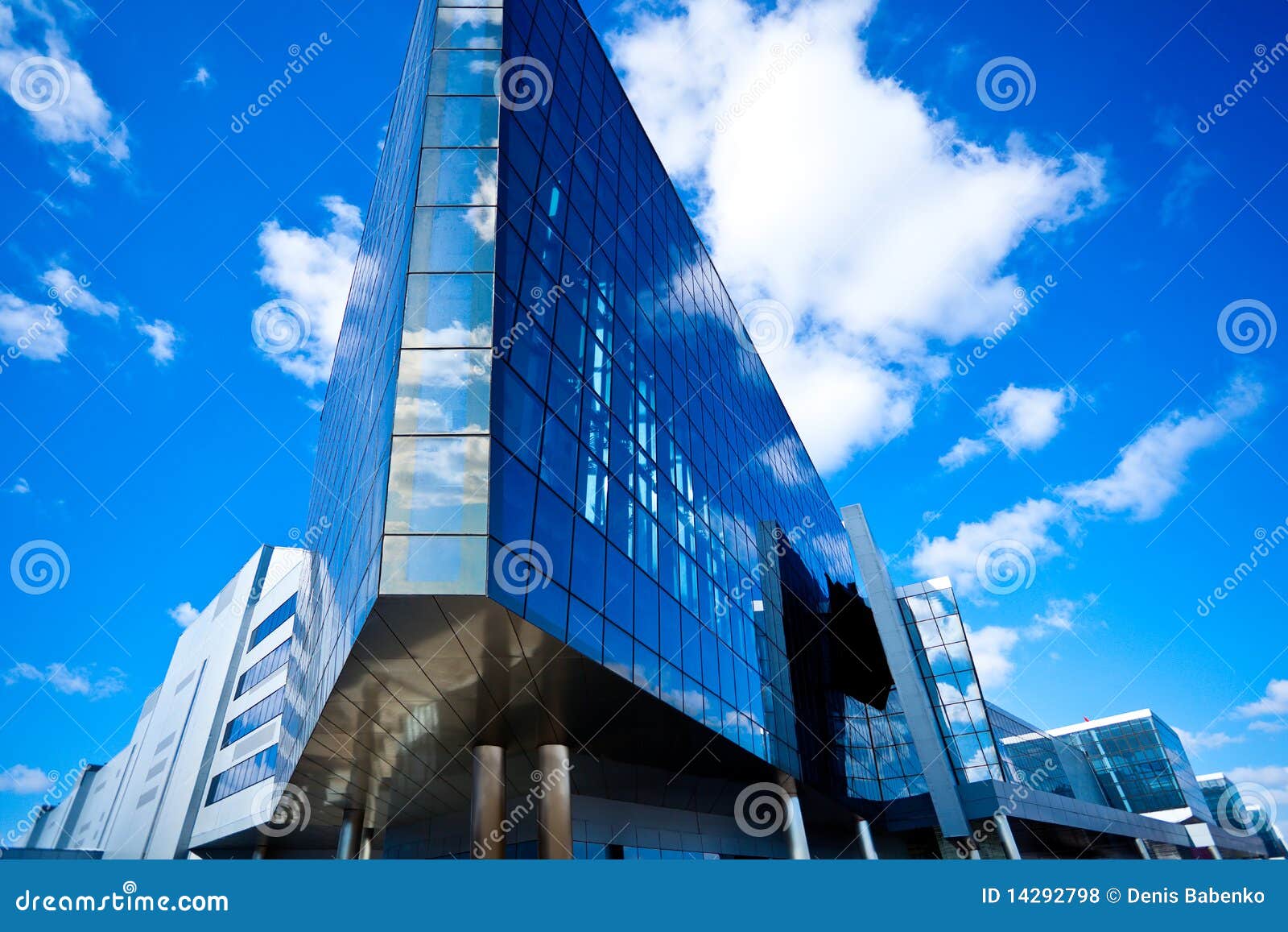 Modern blue office stock photo. Image of metal, city - 14292798